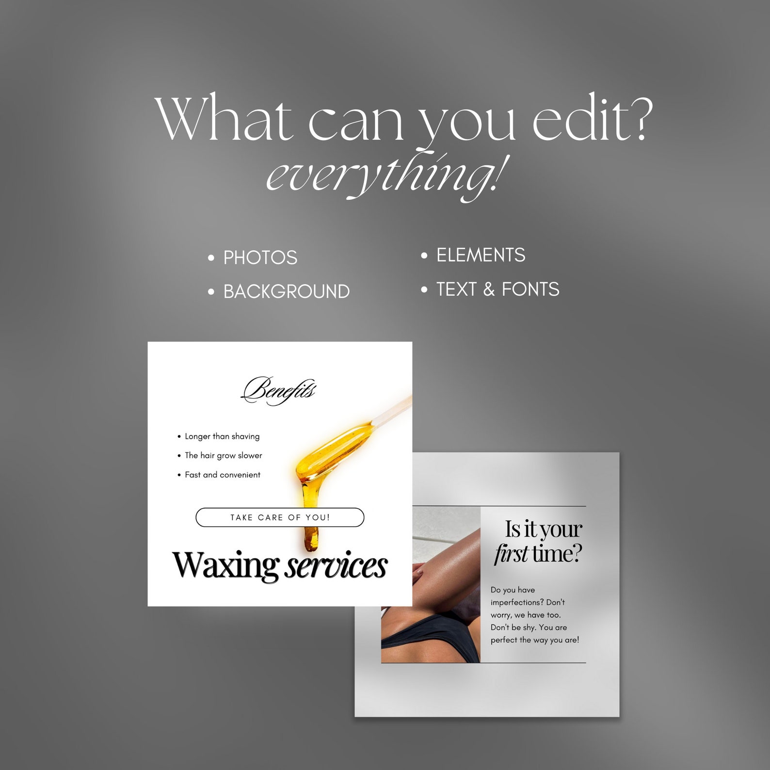 100 Waxing White Instagram Templates | Hair Removal Insta Templates ...