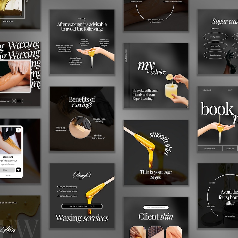 100 Waxing Instagram Templates | Hair Removal Instagram Templates ...