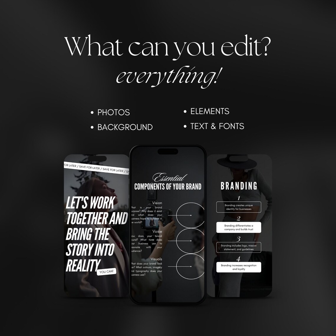 Faceless Black Instagram Reels Templates | Marketing Minimalist ...