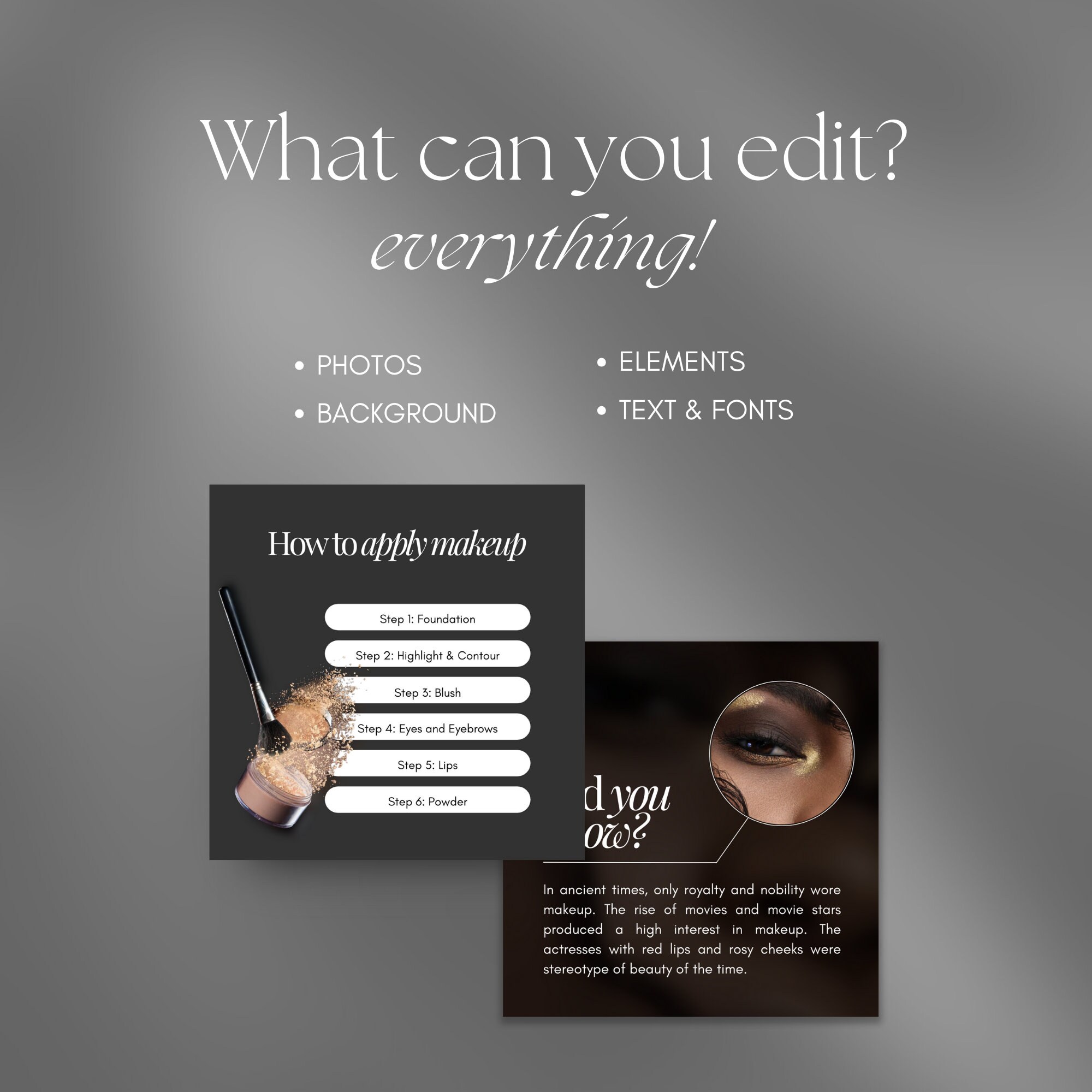 100 Luxury Makeup Artist Instagram Templates Black Makeup Templates ...