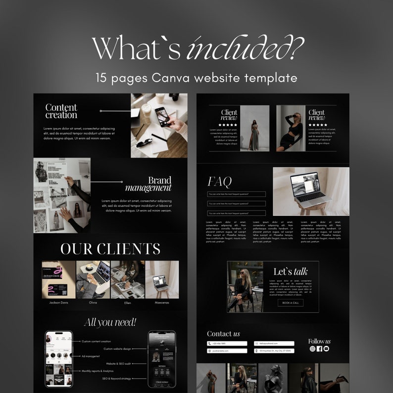 Marketing Agency Canva Website Template Luxury Canva Website Website Template Business Luxury ...