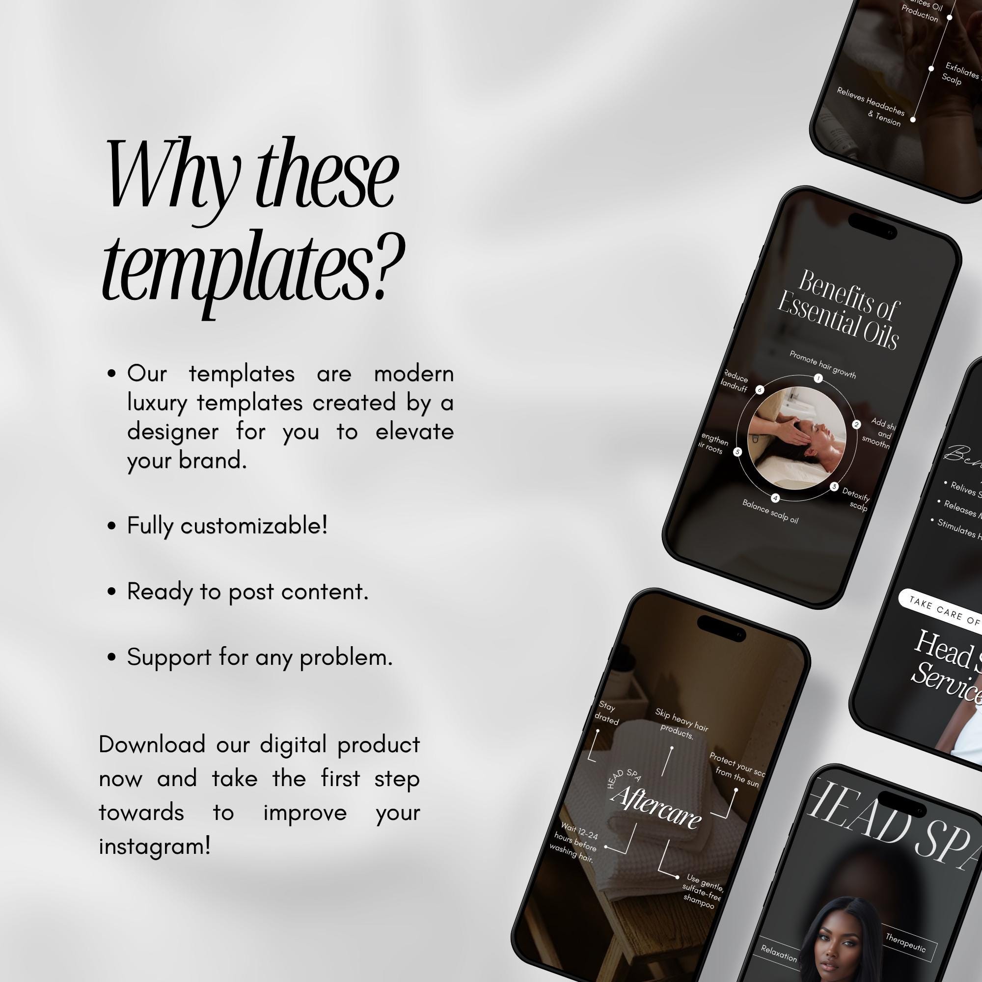 Head Spa Massage Instagram Templates | Therapist Massage Instagram Post ...
