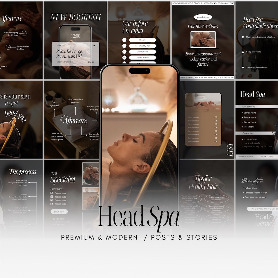 Head Spa Massage Instagram Templates | Therapist Massage Instagram Post ...