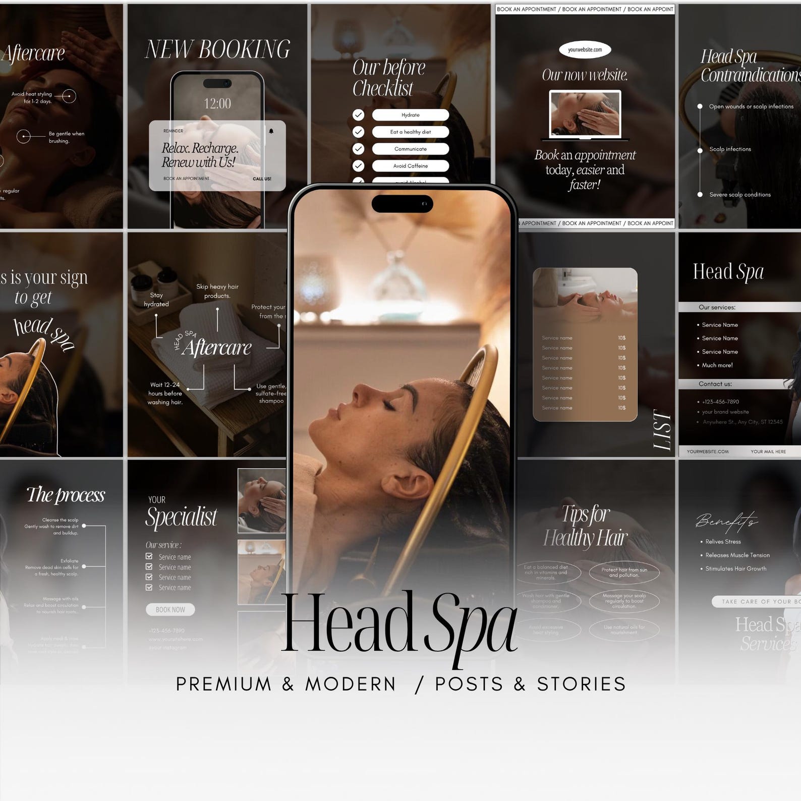 Head Spa Massage Instagram Templates | Therapist Massage Instagram Post ...