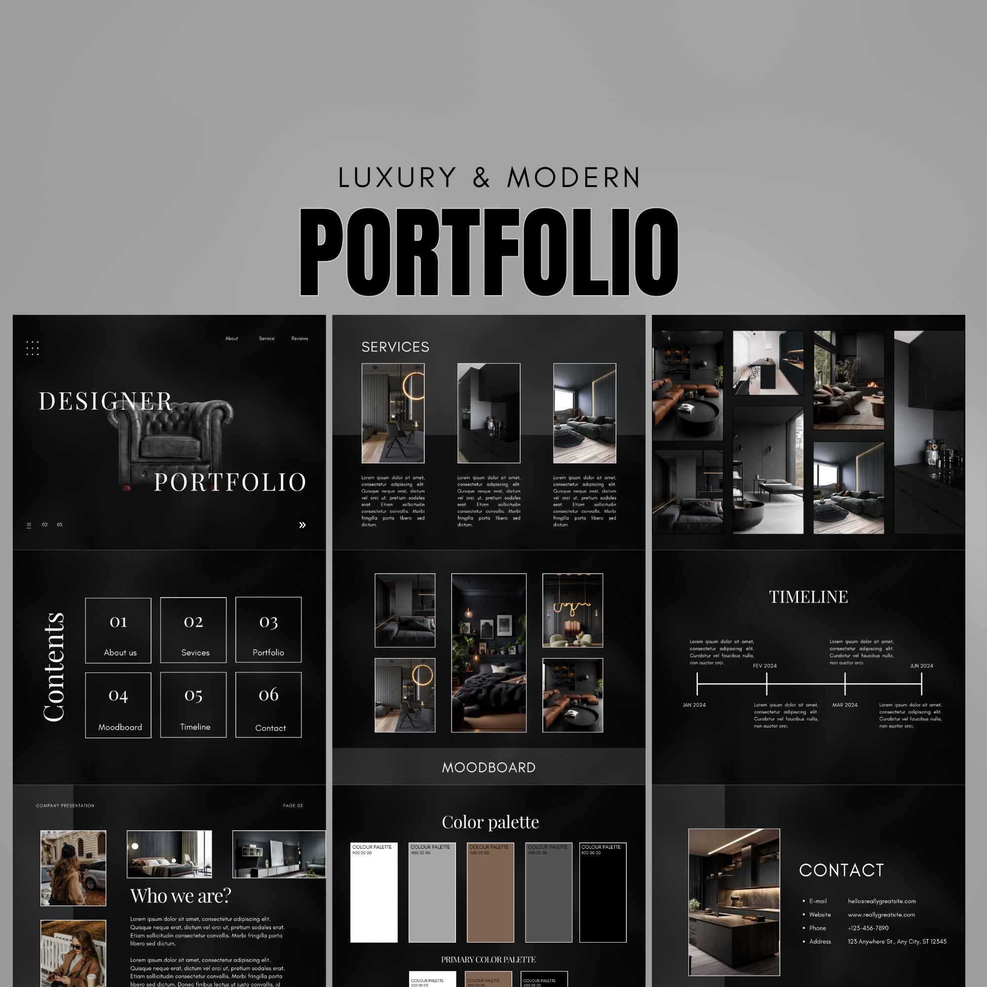 Interior Design Portfolio Template E-interior Design Presentation ...