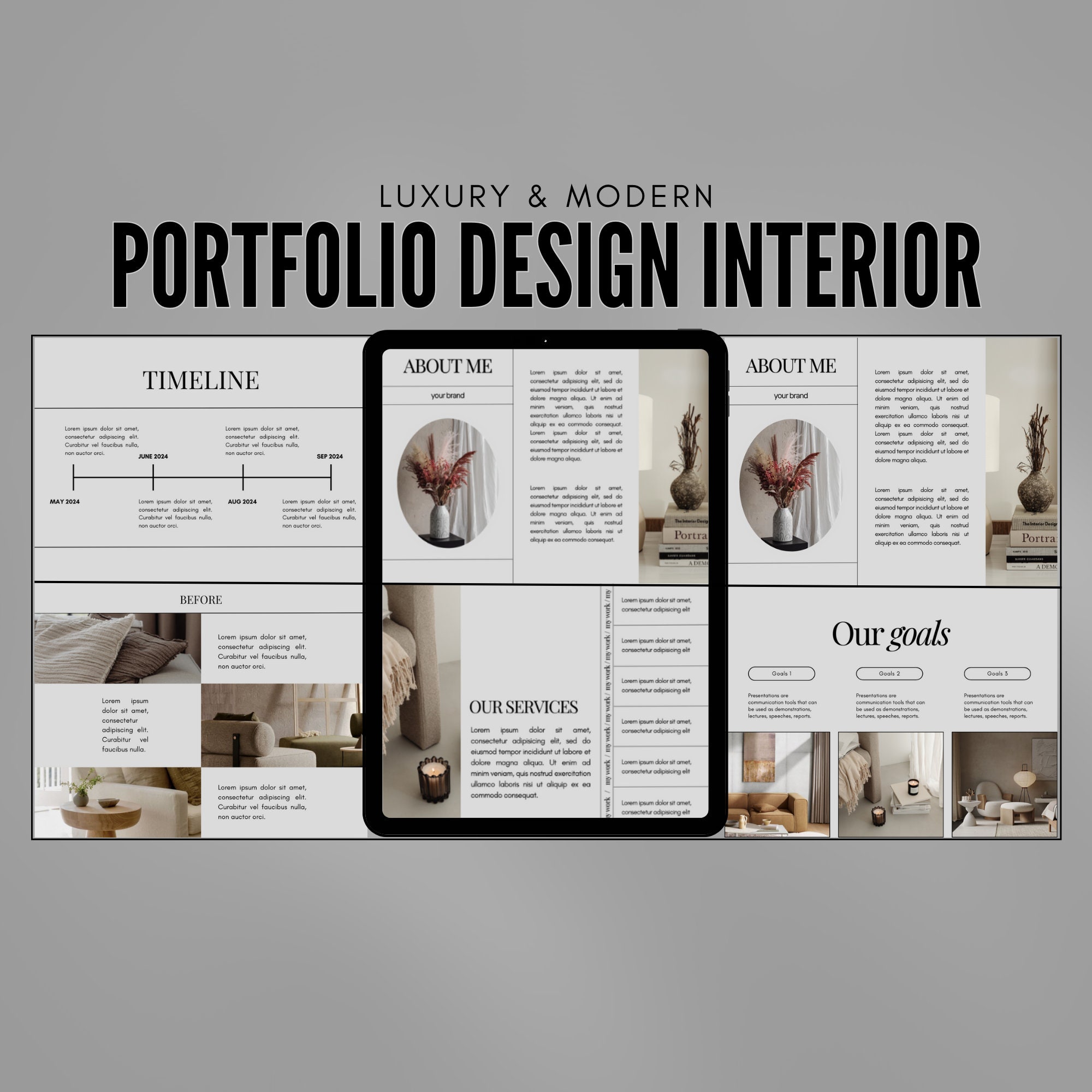 Interior Design Portfolio Template E-interior Design Presentation ...