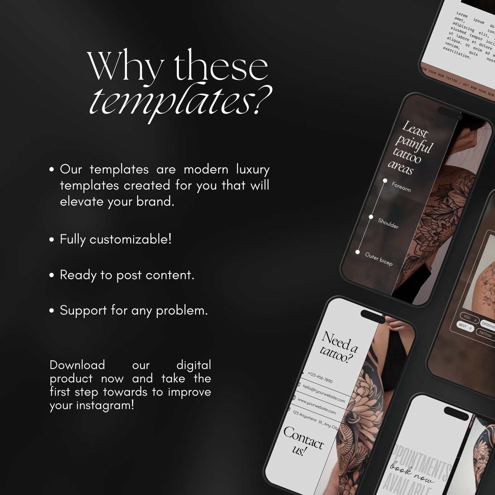 Tattoo Artist Instagram Templates | Tattoo Artist Instagram Posts ...