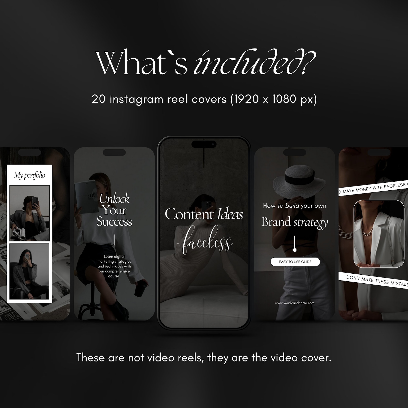Faceless Instagram Reel Covers Templates | Marketing Reel Covers ...