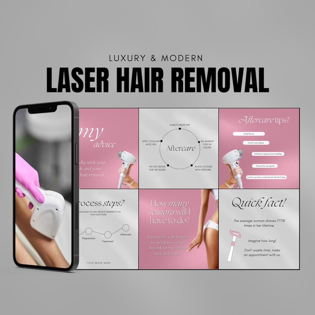 100 Laser Hair Removal Instagram Template | Hair Removal Canva ...