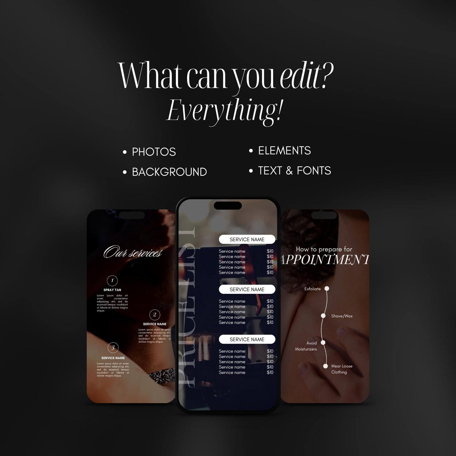 Spray Tan Instagram Reels Templates | Spray Tan Artist Editable ...