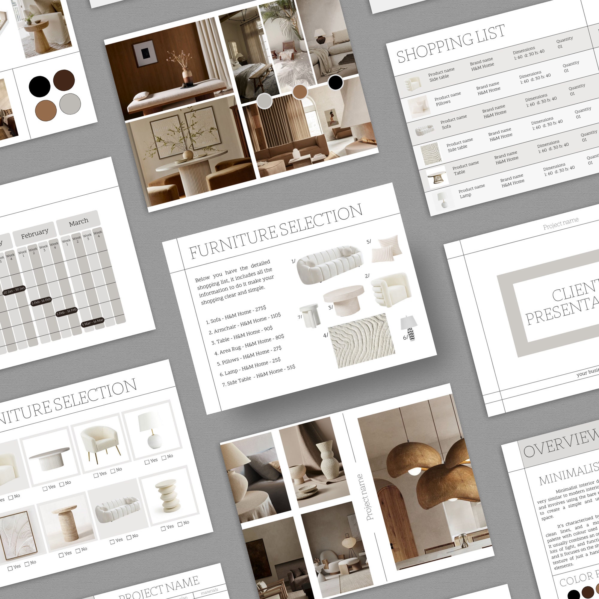 Modern Interior Design Client Presentation Moodboard Interior Design ...