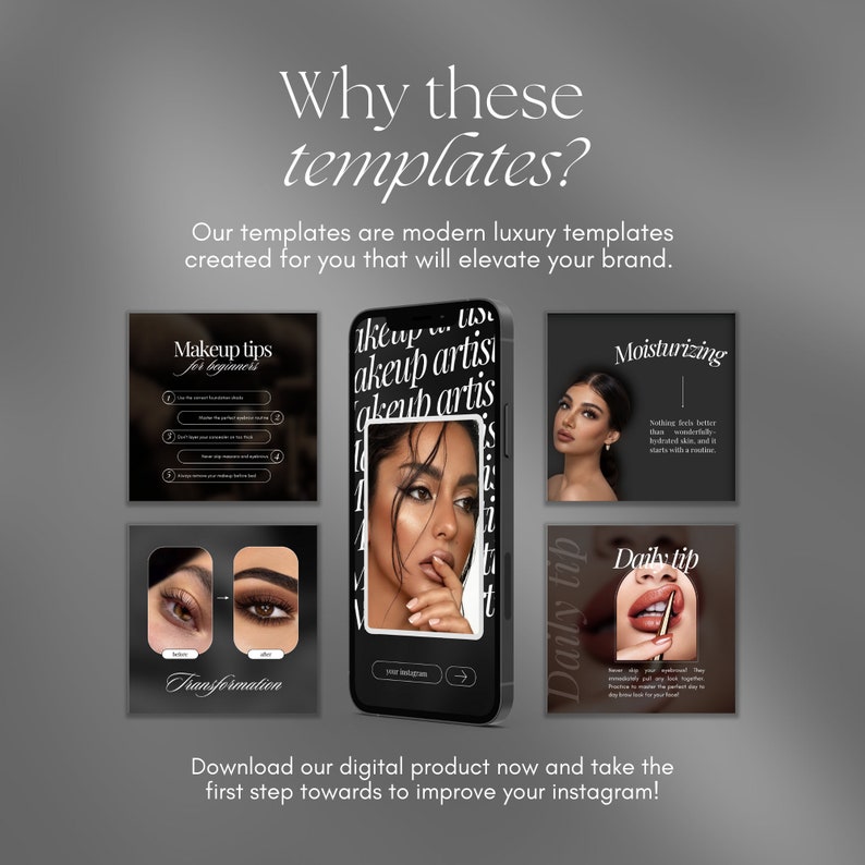 100 Luxury Makeup Artist Instagram Templates Black Makeup Templates ...