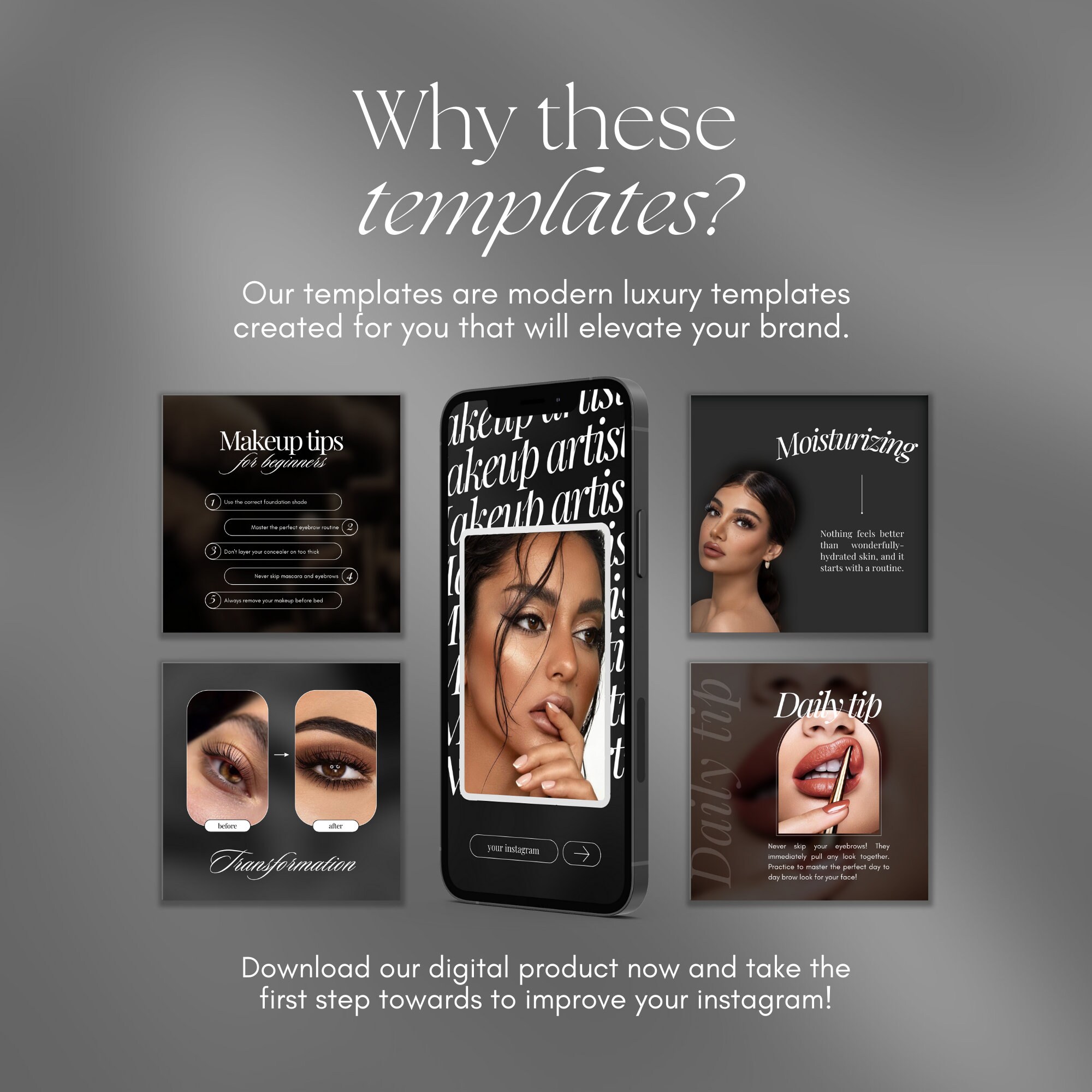 100 Luxury Makeup Artist Instagram Templates Black Makeup Templates ...
