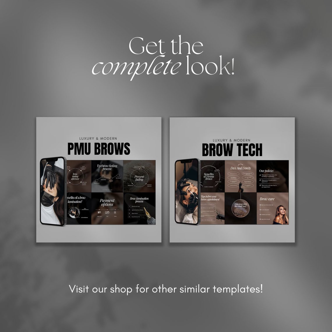 100 Luxury Brow Tech Instagram Templates Brow Lamination Black ...