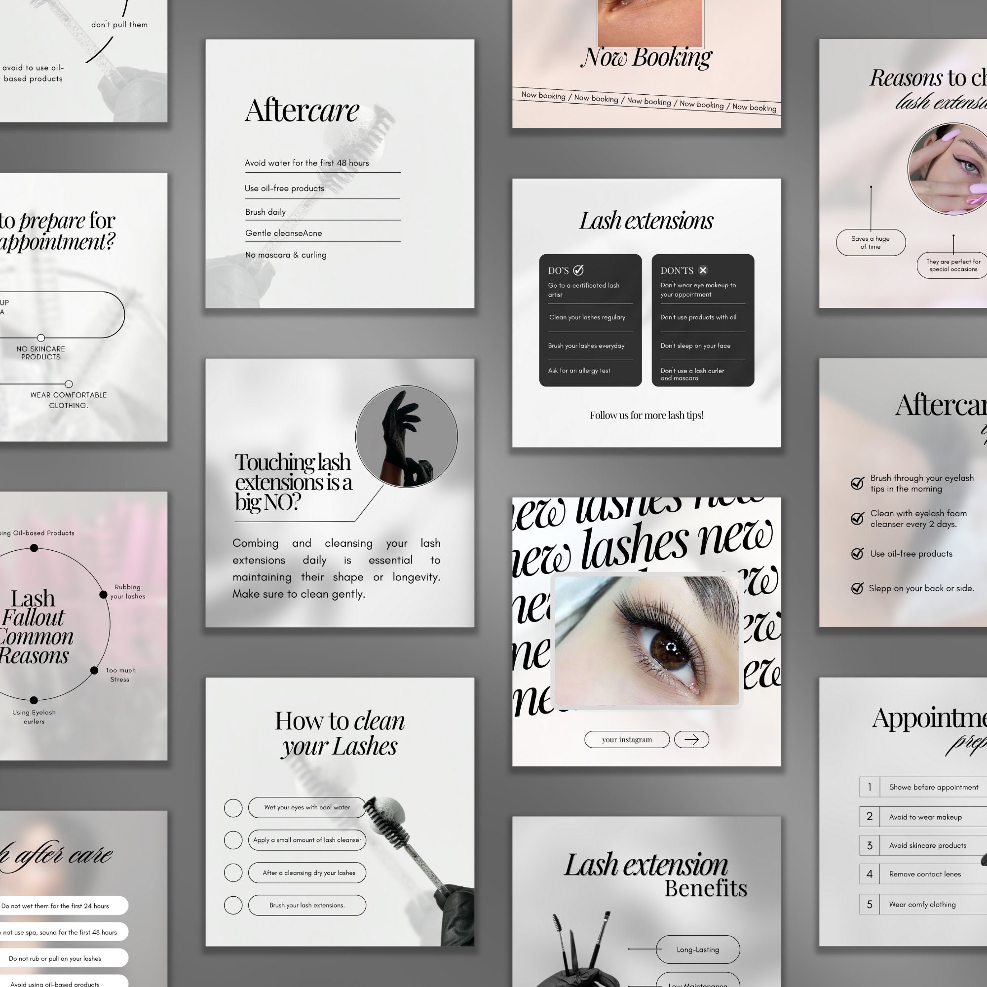 100 Luxury Lash Tech Templates | Lash Stylist Post | Lash Artist Canva ...