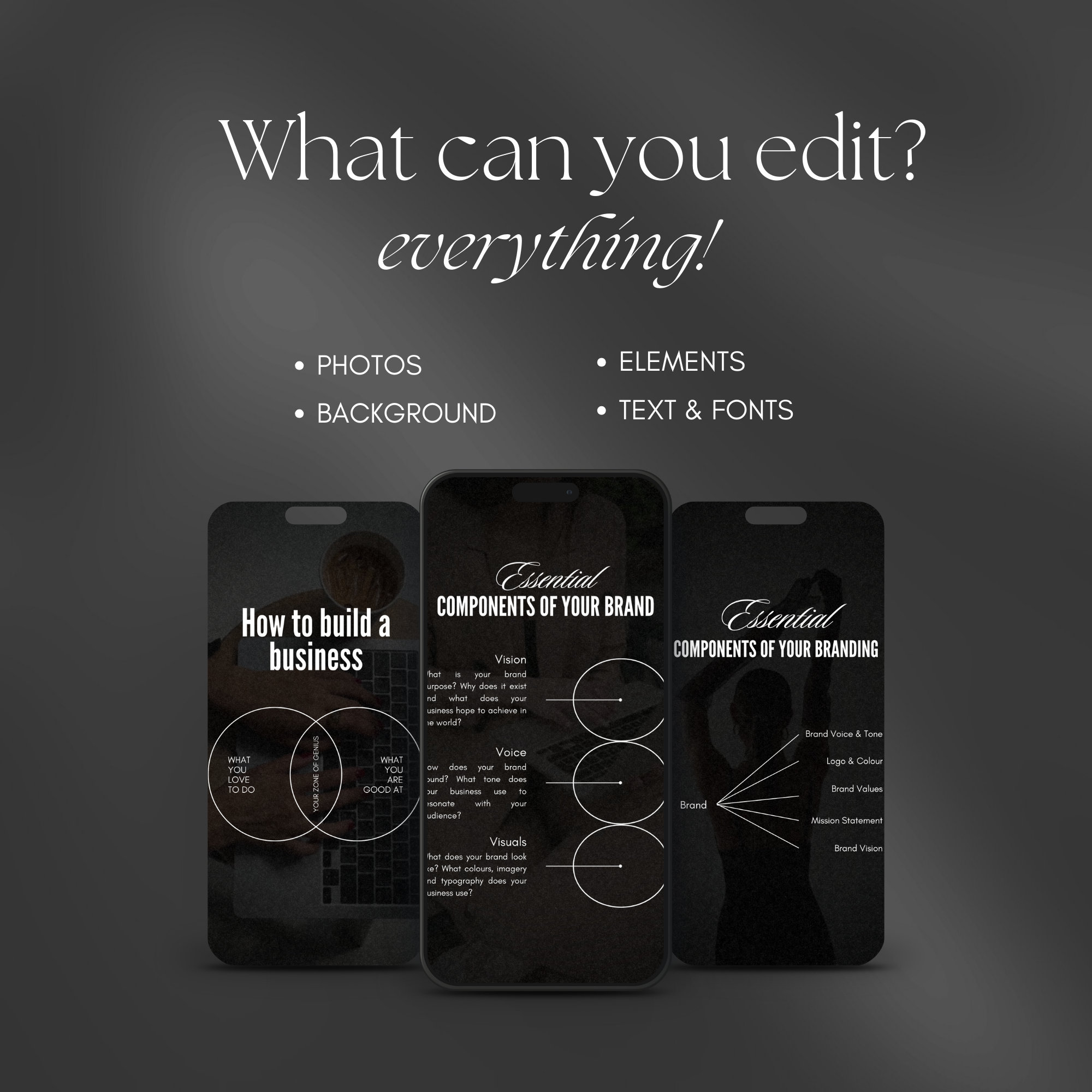 Faceless Black Instagram Reels Templates Marketing Minimalist Instagram ...