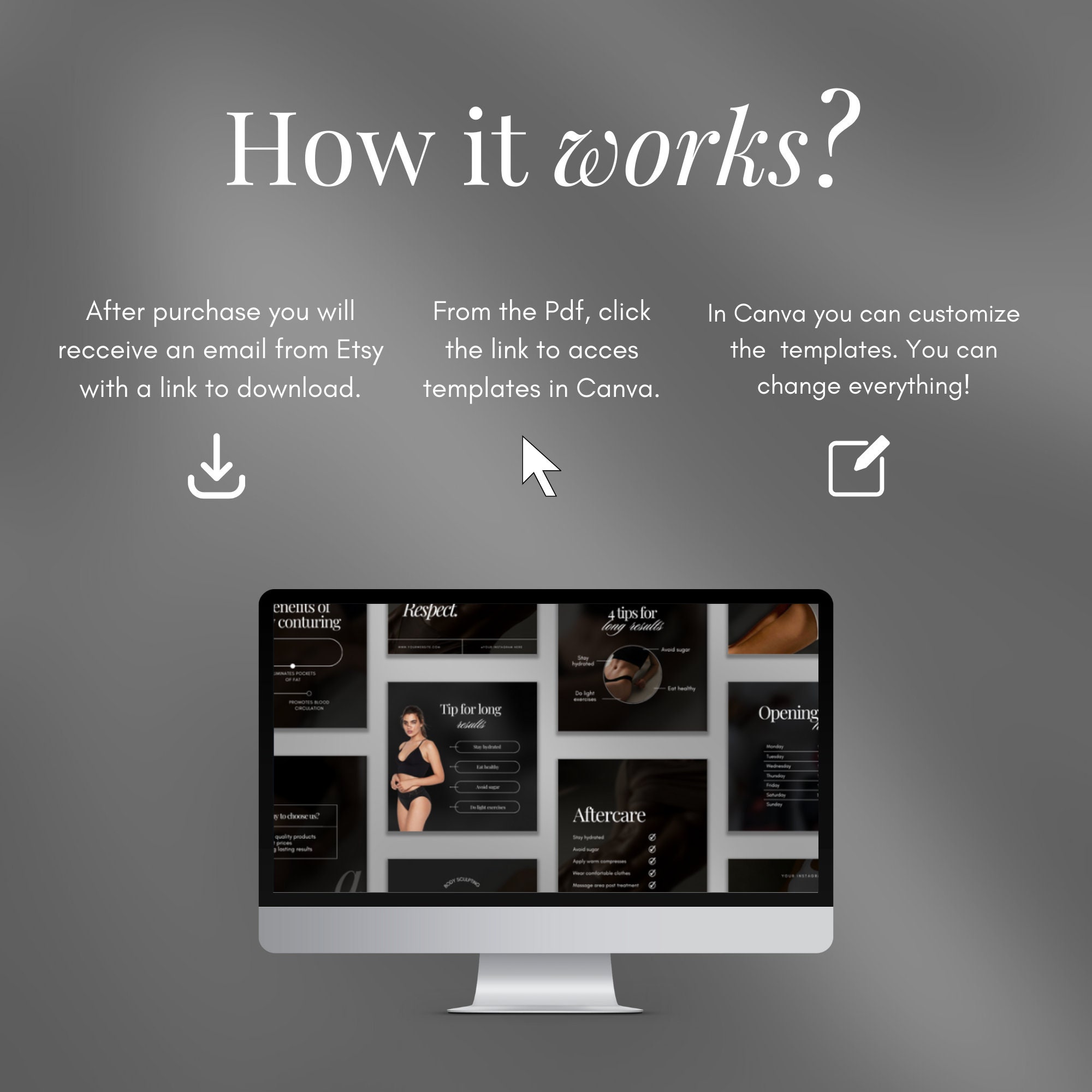 Body Sculpting Instagram Templates Body Contouring Instagram Black ...