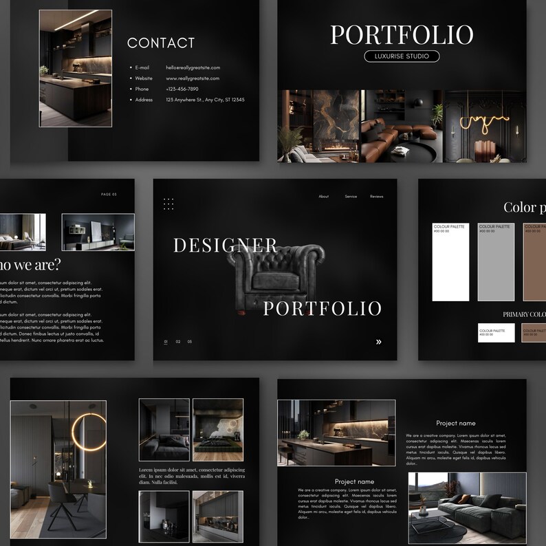 Interior Design Portfolio Template E-interior Design Presentation ...