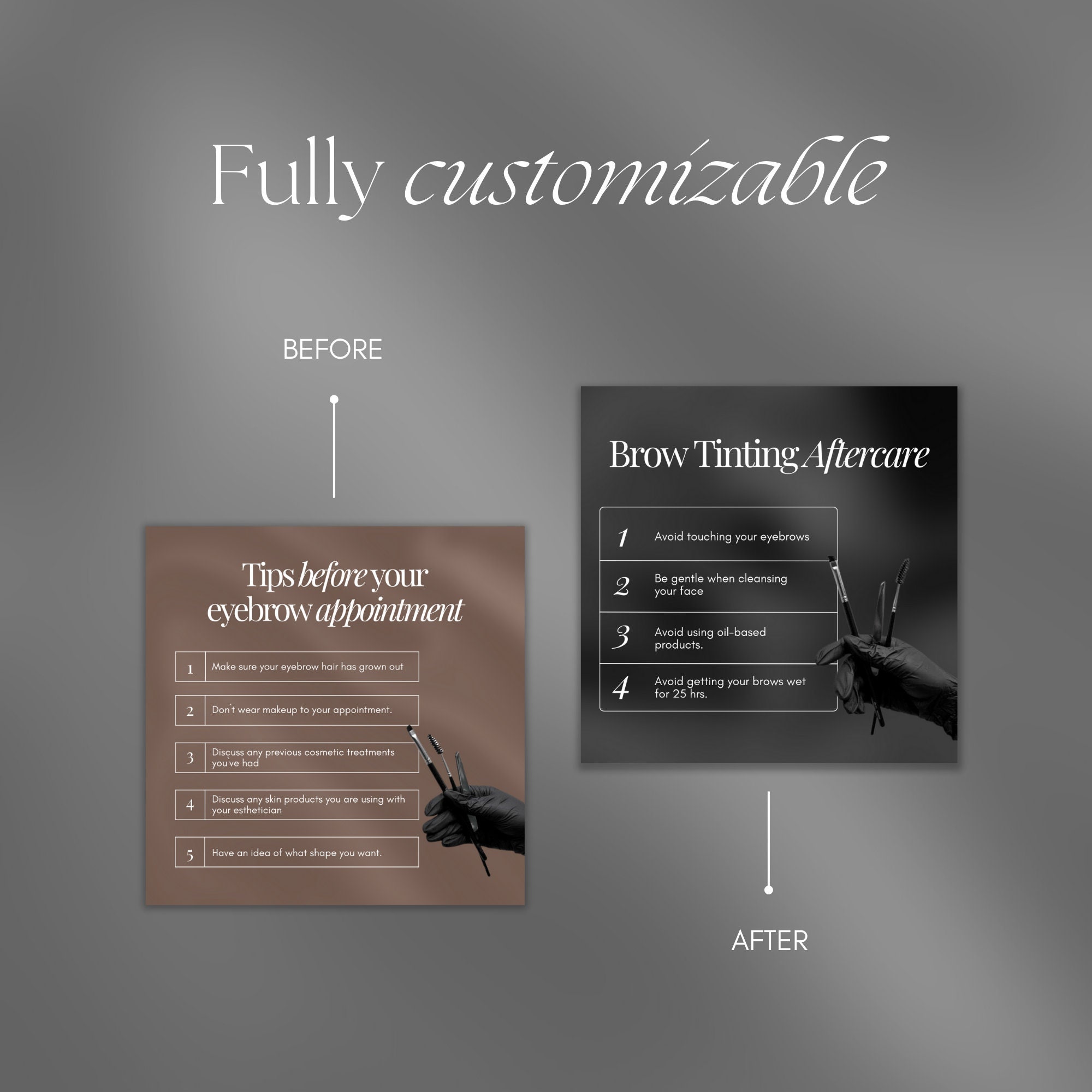 100 Luxury Brow Tech Instagram Templates | Brow Lamination Black ...