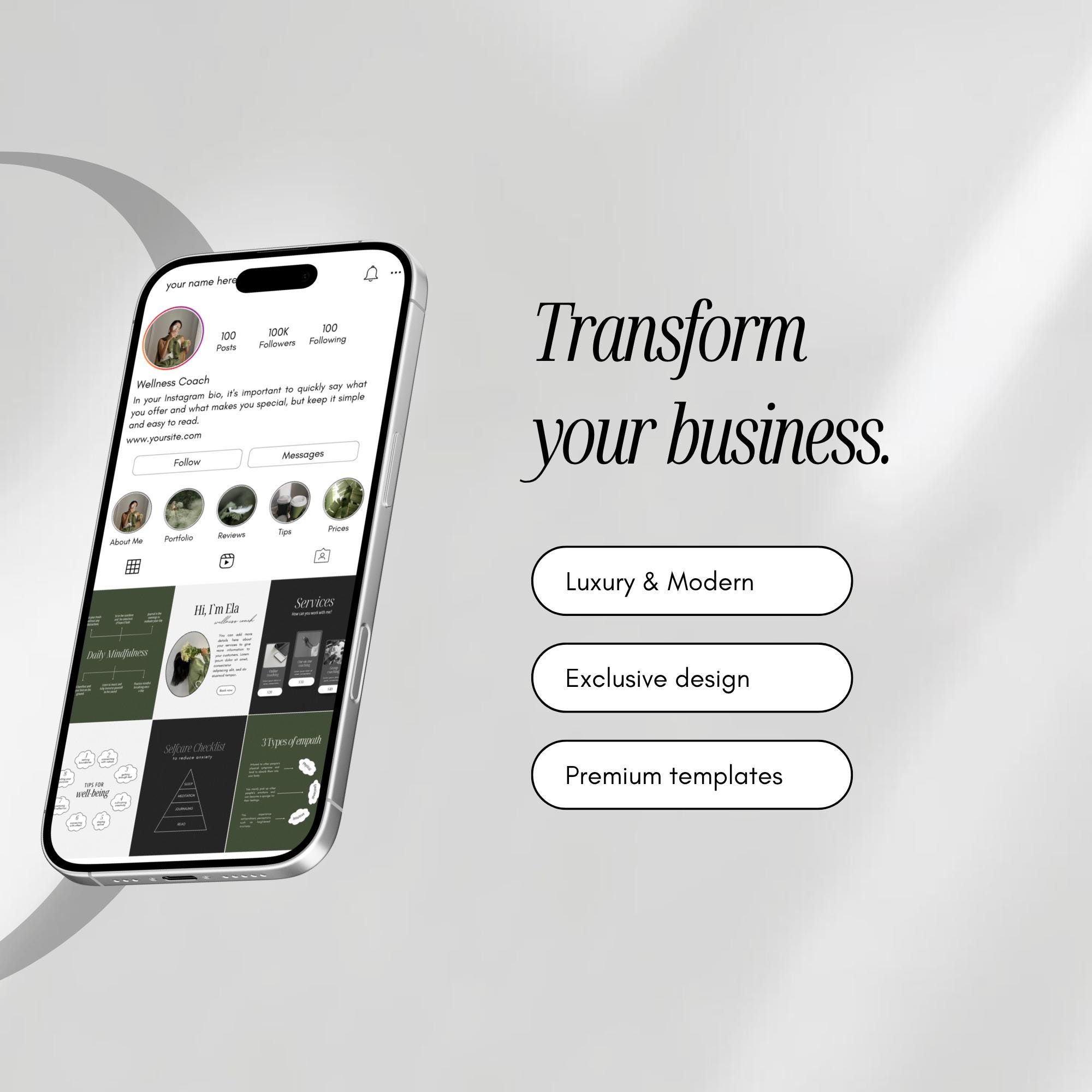 100 Wellness Coach Instagram Templates, Health Coach Social Media Post ...