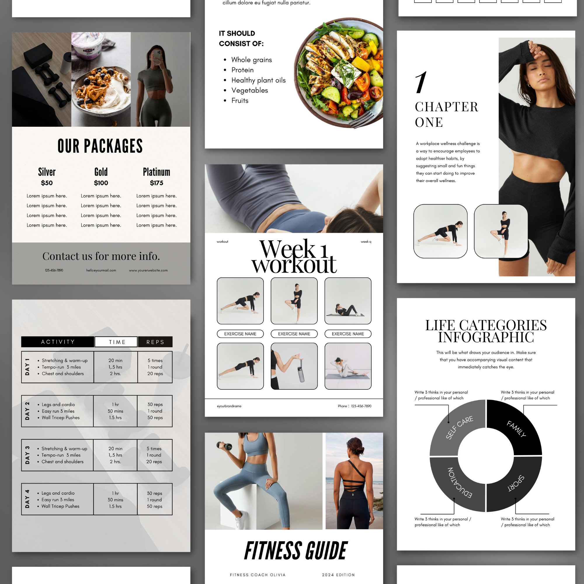 Fitness Ebook Template | Fitness Coach Ebook | Fitness Coach Template ...
