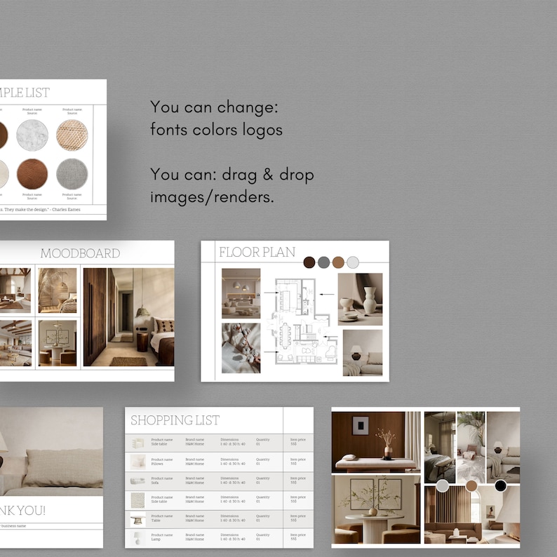 Modern Interior Design Client Presentation Moodboard Interior Design ...