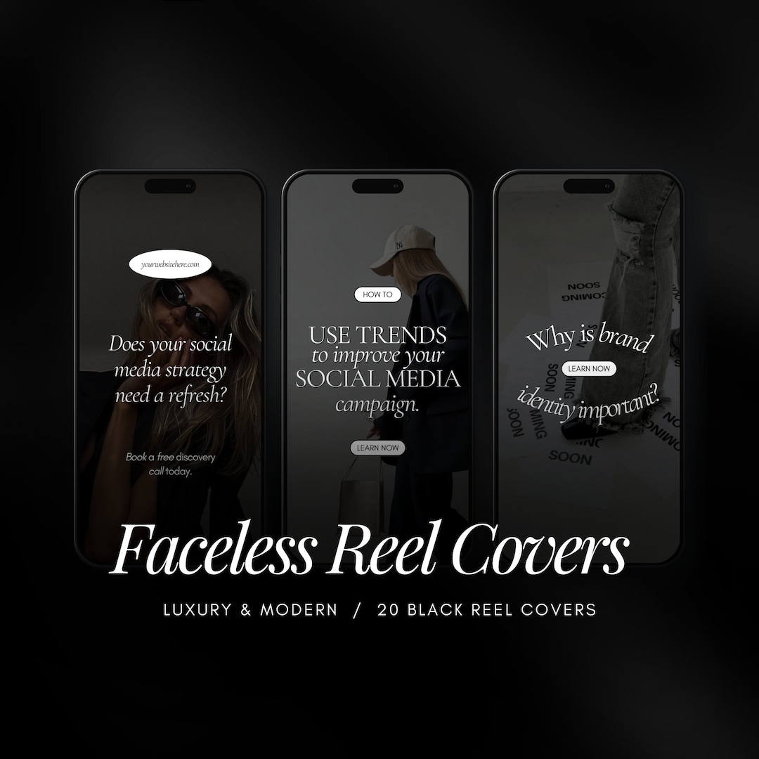 Faceless Instagram Reel Covers Templates | Marketing Reel Covers ...