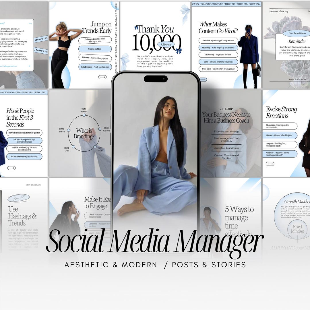 Social Media Manager Post Templates | Trendy Instagram Stories ...