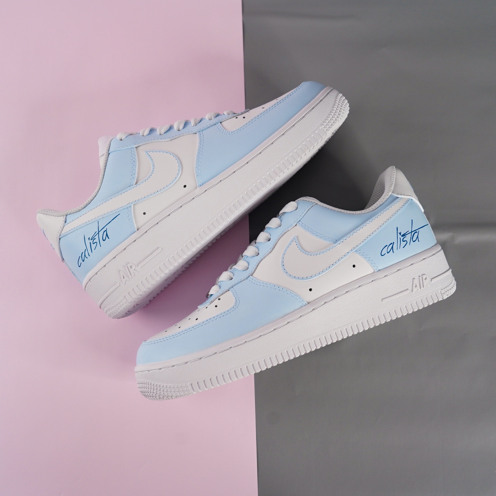 Baby Blue Air Forces Custom Air Force 1 Custom Sneakers Hand Painted ...