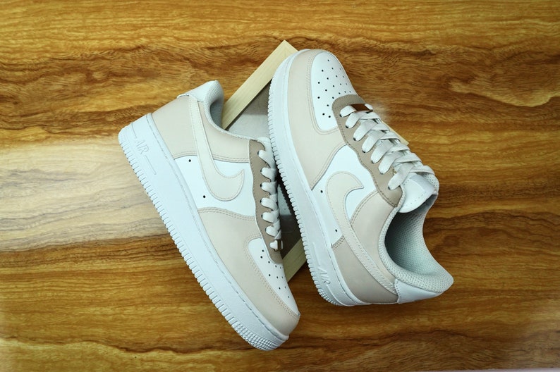 Cream Custom Air Force 1s, Beige Air Forces, Brown Shoes, Air Force 1 ...