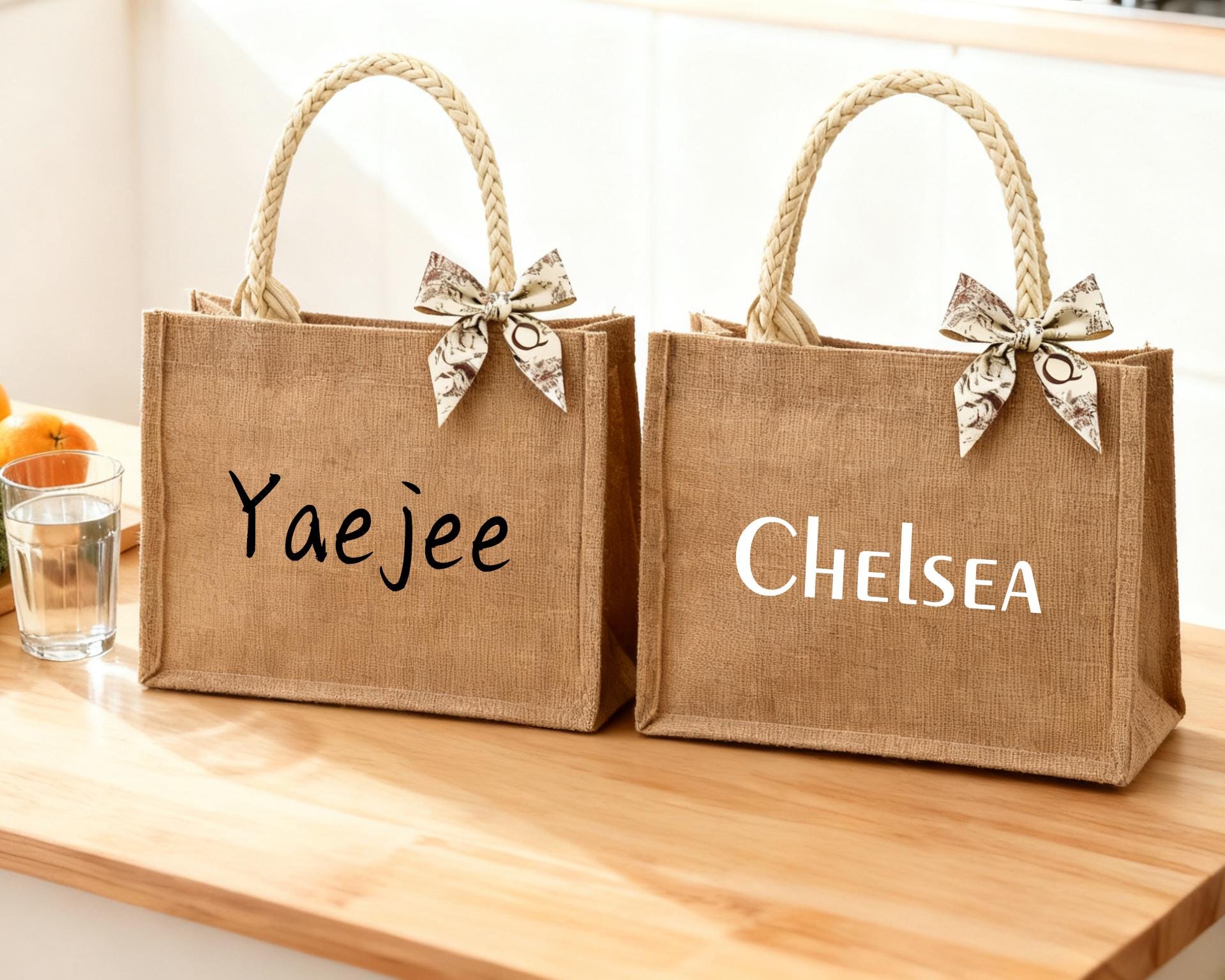 Personalized Uv-labeled Linen Bags. Names Can Be Customized. Singles ...