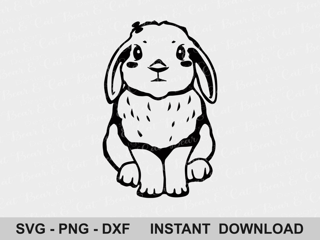 Cute Mini Lop Rabbit SVG, Bunny Doe Svg Instant Digital Download, Cut ...