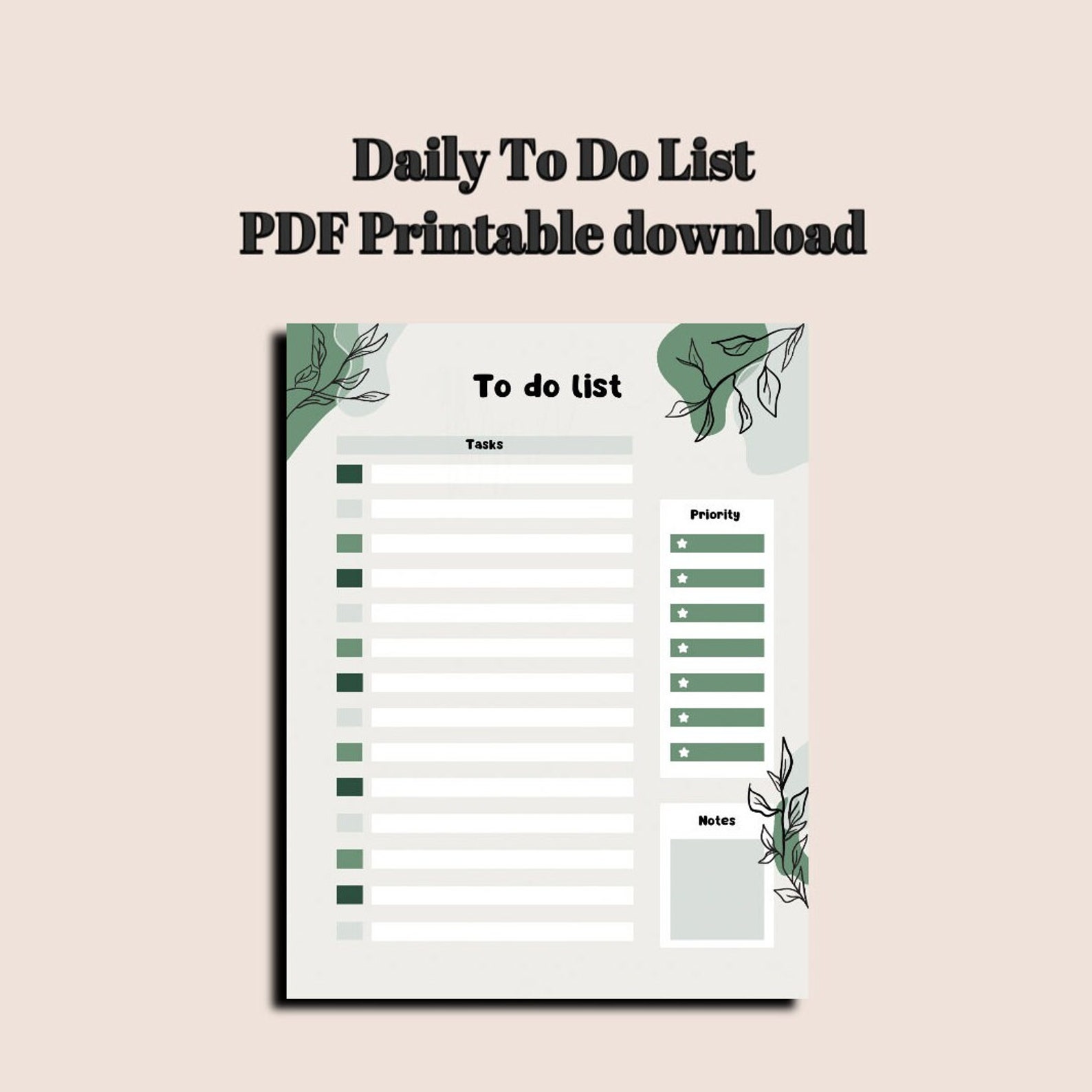 Printable Minimalist to Do List, Simple Checklist, Daily Planner ...