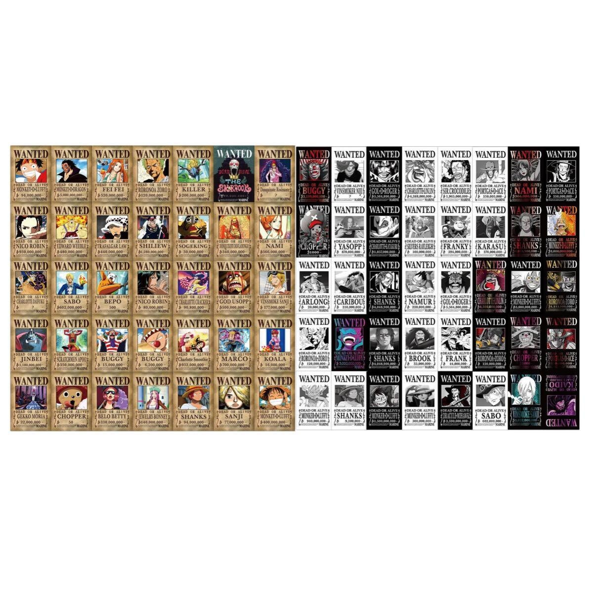 One Piece Mini Wanted Poster Sticker 6x4cm - Etsy