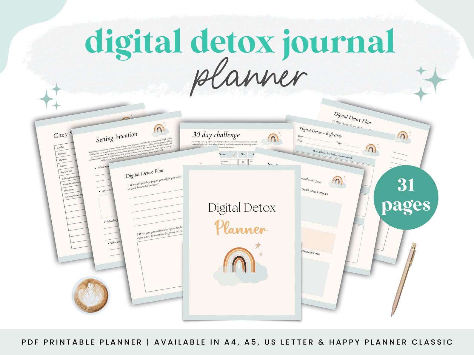 Digital Detox Printable Planner Social Media Detox - Etsy