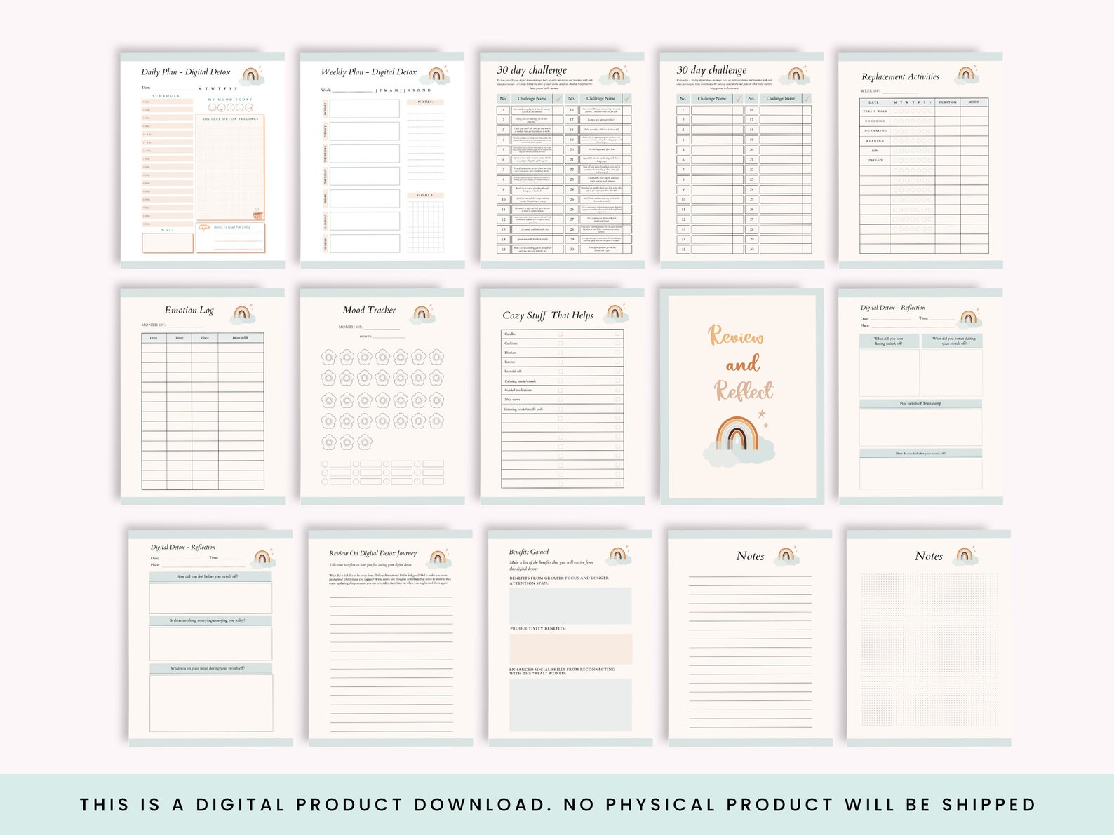 Digital Detox Printable Planner Social Media Detox - Etsy