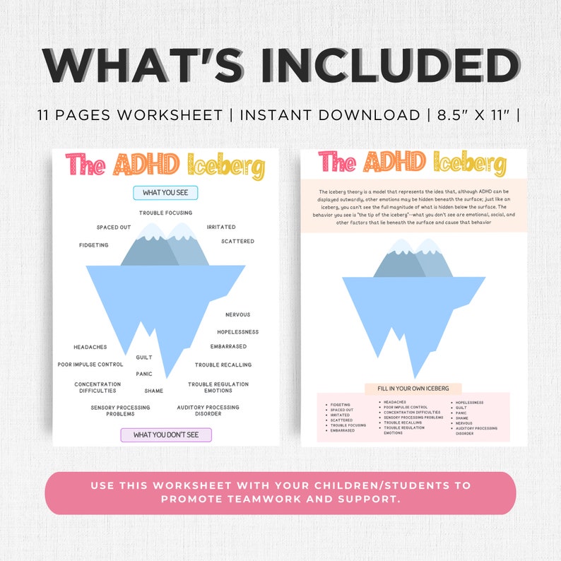 ADHD Worksheet for Kids, Printable Kids Coping Skills, ADHD Kids ...