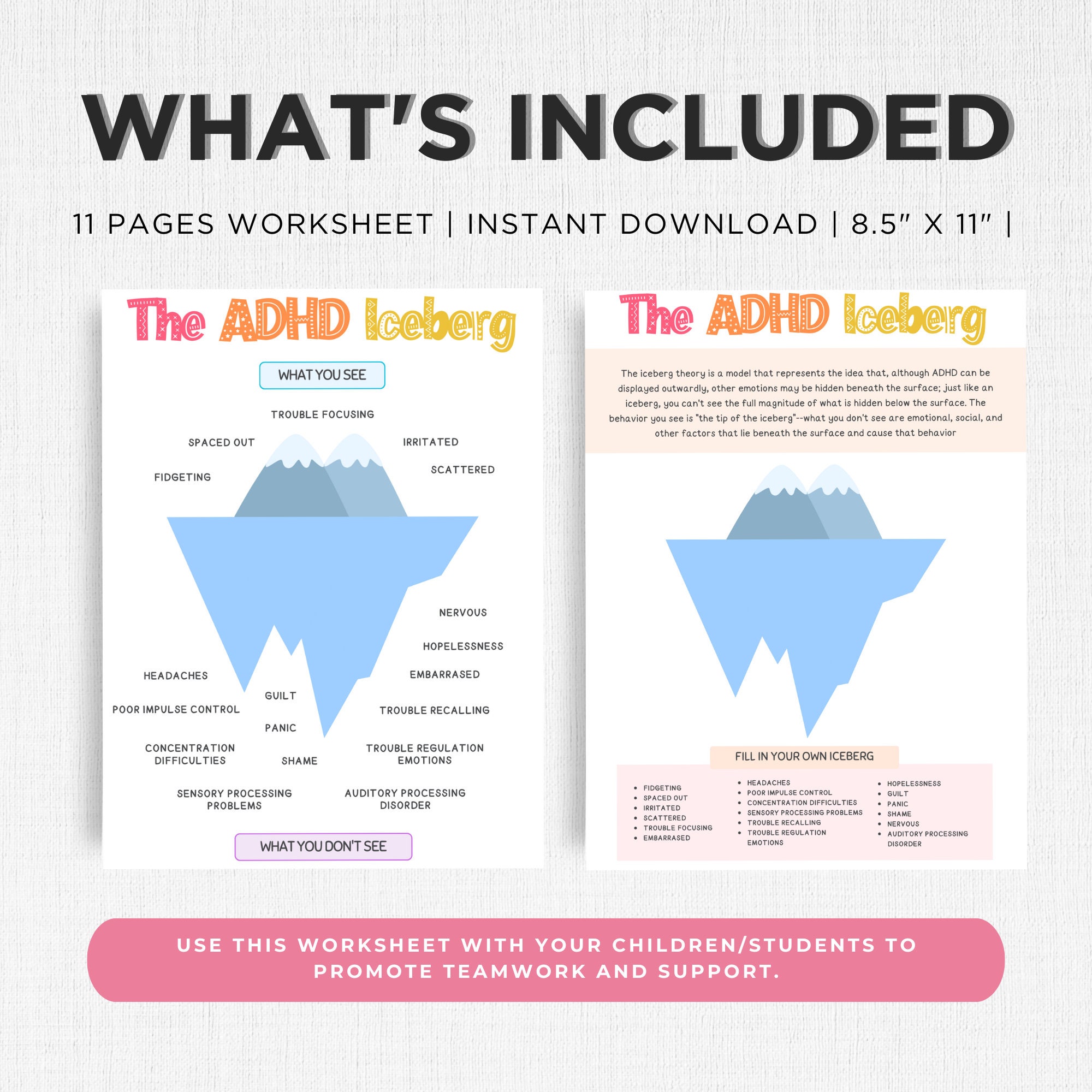 ADHD Worksheet for Kids, Printable Kids Coping Skills, ADHD Kids ...