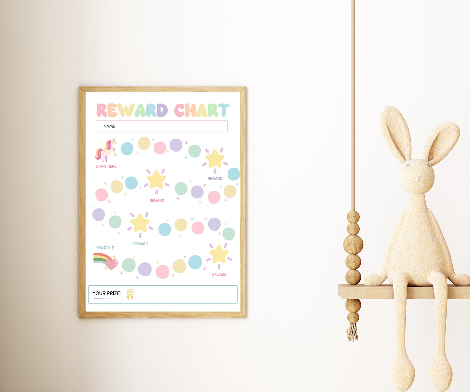 Reward Chart for Kids, Printable Rainbow Reward Chart, Toddler Reward ...