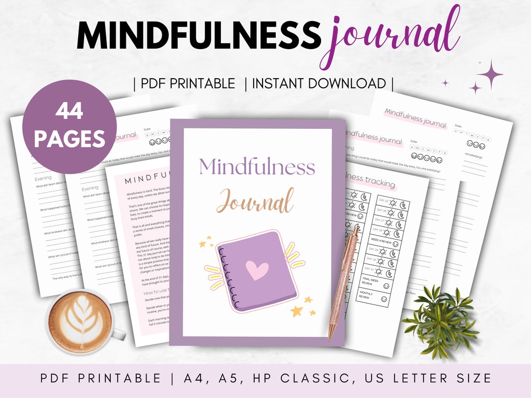 Daily Mindfulness Journal Printable Journal Wellness - Etsy