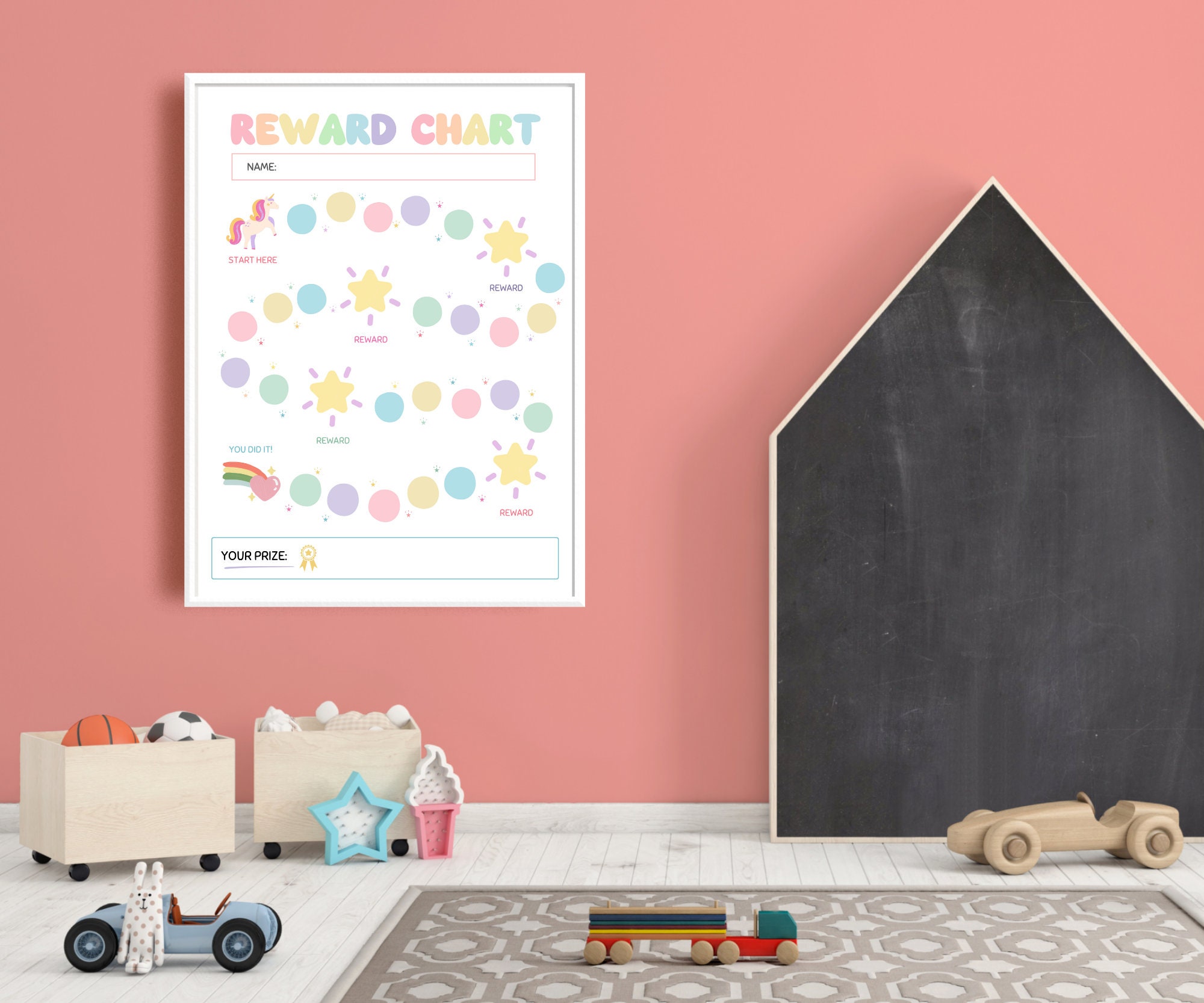 Reward Chart for Kids, Printable Rainbow Reward Chart, Toddler Reward ...
