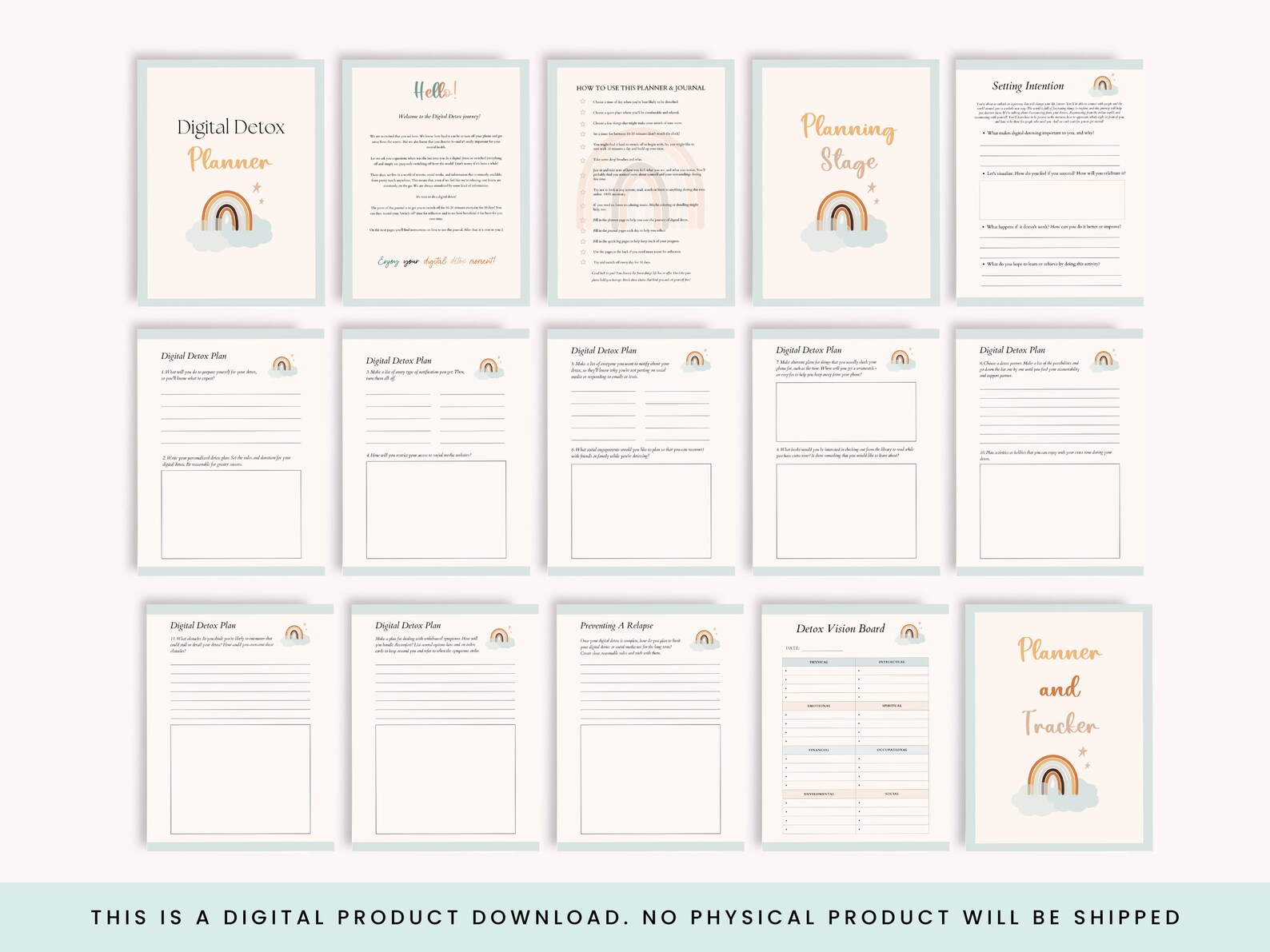 Digital Detox Printable Planner Social Media Detox - Etsy