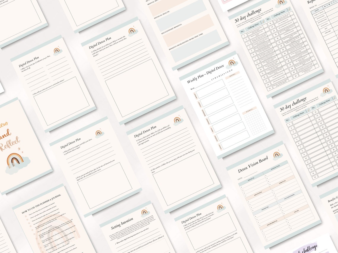 Digital Detox, Printable Planner, Social Media Detox Challenge ...