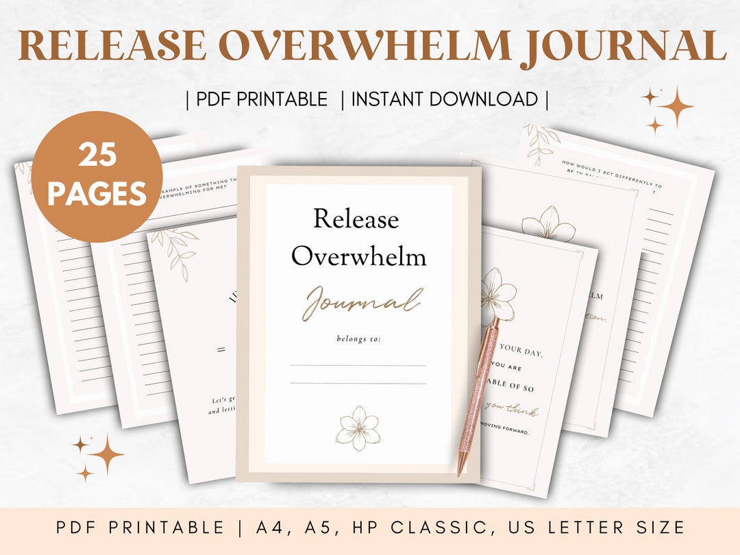 Release Overwhelm Printable Journal, Self Help Journal, Personal ...