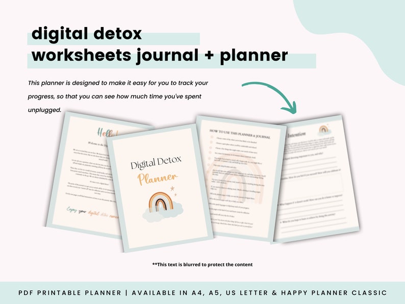 Digital Detox Printable Planner Social Media Detox - Etsy