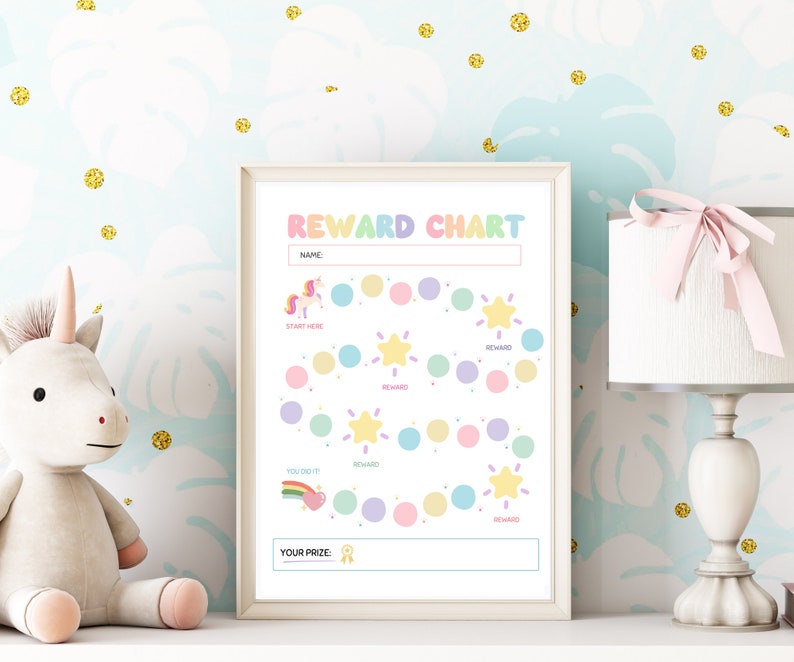 Reward Chart for Kids, Printable Rainbow Reward Chart, Toddler Reward ...