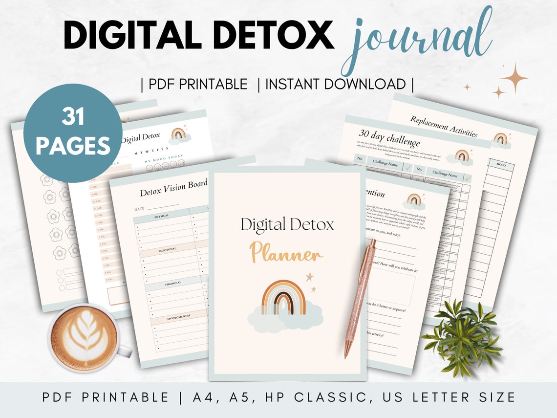 Digital Detox Printable Planner Social Media Detox - Etsy