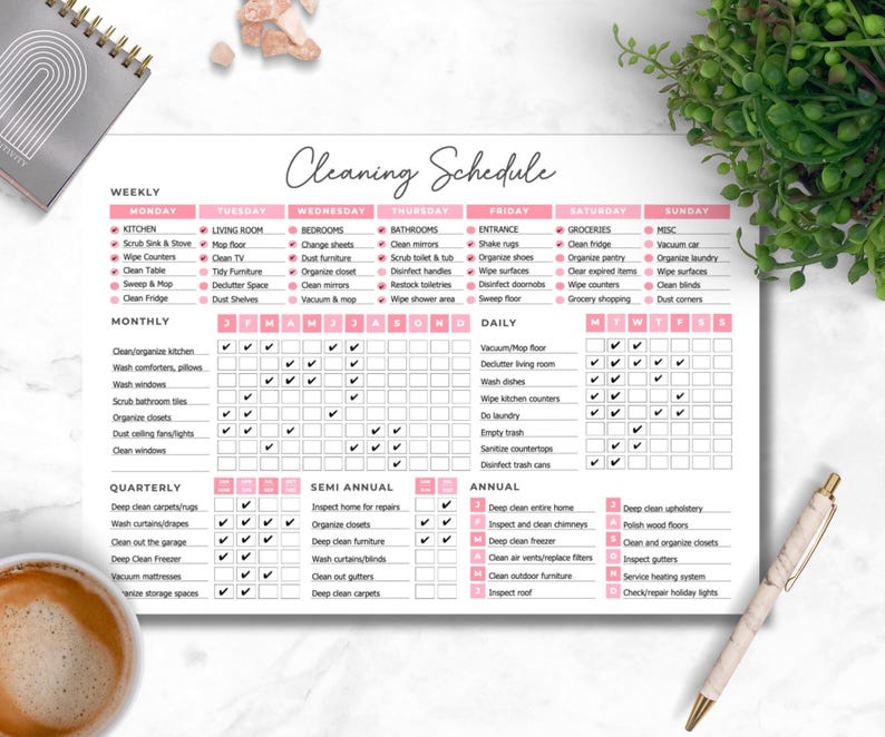 Editable Cleaning Schedule Planner, Fillable Printable PDF, Cleaning ...