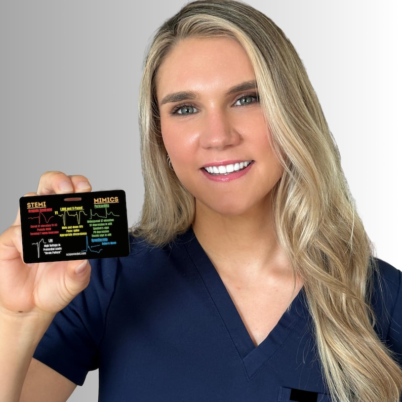 Scope EKG Badge Card – 3 Piece Double-sided STEMI Badge Card Set ...