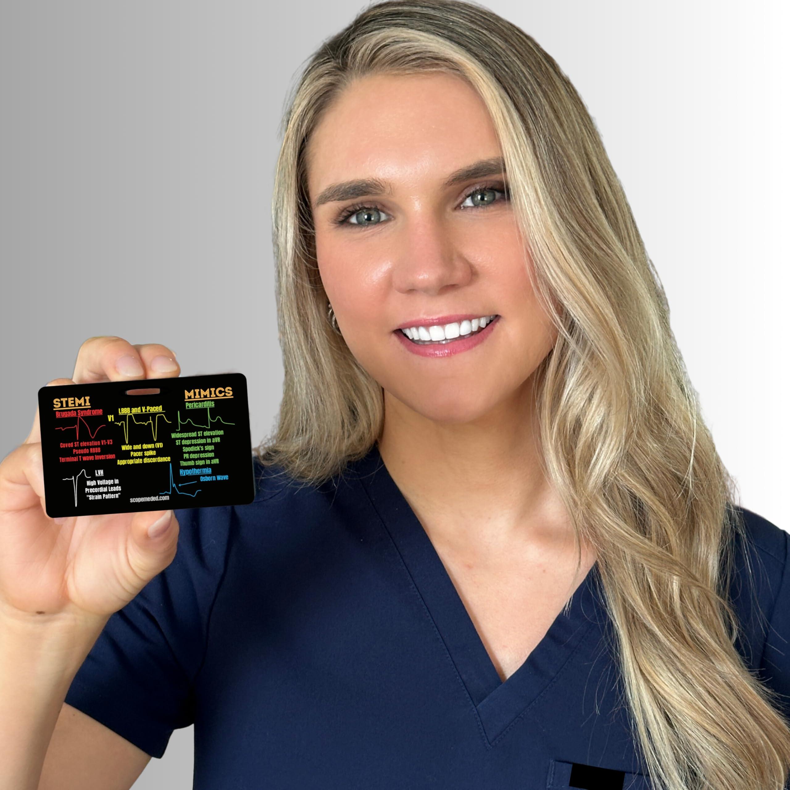 Scope EKG Badge Card – 3 Piece Double-sided STEMI Badge Card Set ...